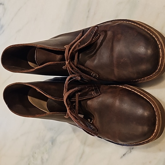 Clarks | Shoes | Clarks Bushacre Chukka Boots Dark Brown Leather Mens ...